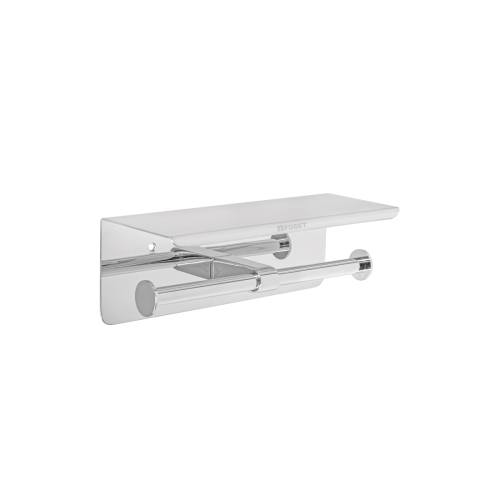 Porta rollo doble con soporte para celular cromo riviera - Job ...
