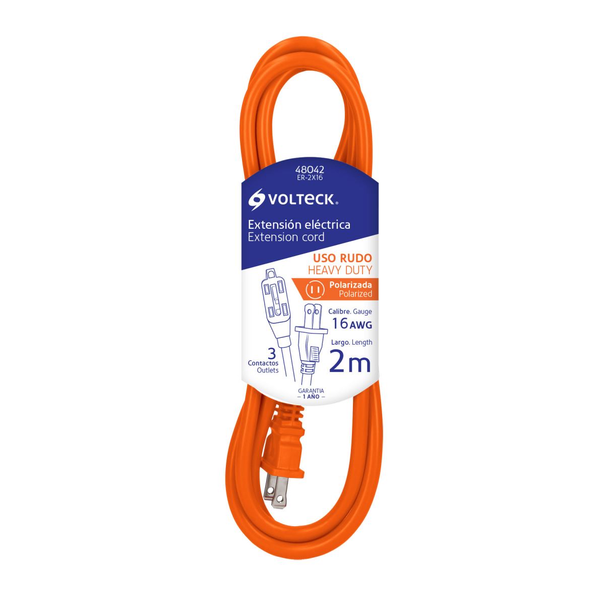 Extension electrica uso rudo 2 m calibre 16 voltech Código: 48042 - Job ...